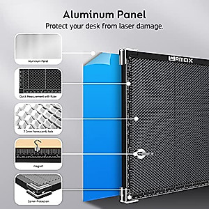 URMAX Honeycomb Working Table, Premium Honeycomb Laser Bed for Laser Cutter Engraver, Honeycomb Working Bed for Fast Heat Dissipation Desktop-Protecting with Aluminum Plate, 11.81"x 7.87"x 0.87"