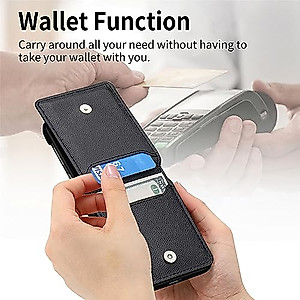 phone protective flip case Compatible with Samsung Galaxy Z Flip 5 Wallet Case with Ring, Galaxy Z Flip 5 2023 Case with Card Holder Premium PU Leather Protective Phone Case Cover ,Slim Protection Sho