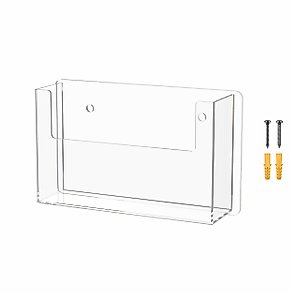 Marketing Holders Post Card Holder Wall Mount Clear Acrylic 6" Single Pocket Showcase Booklet Informational Pamphlet Leaflet Printed Material Literature Display