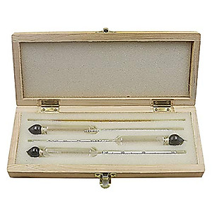 luosh 3 Pieces Alcohol Meter Hydrometer Tester 0 to 100% with Thermometer Gadget Case Kit for All Spirits/Distillates, Whiskey, Brandy, Vodka etc.