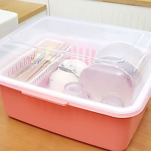 BAFAFA Drying Rack, Tableware Storage Box Kitchen Drainage Rack Tableware Storage Box Shelf Shelves (Color : Green)