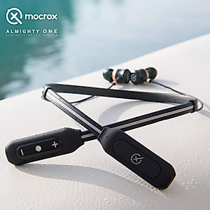 Bluetooth Headphones Neckband, True Surround Stereo Sound Cell Phone Bluetooth Neckband Earphones 12 Hours Playtime Around The Neck Wireless Earbuds Retractable Headset