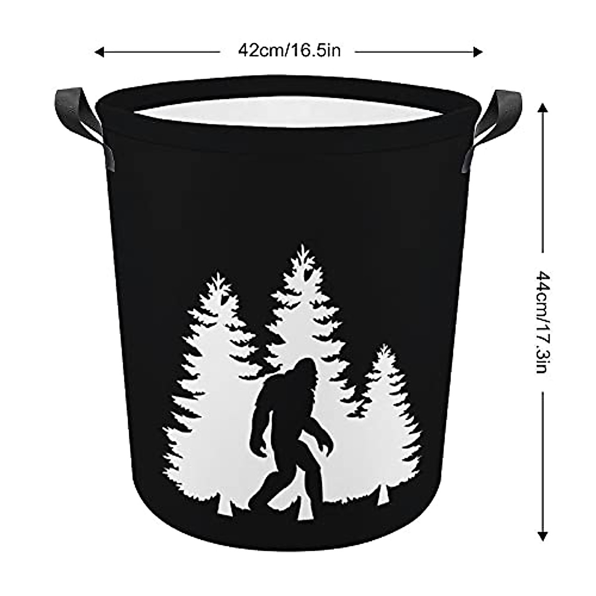 Bigfoot Trees Forest Oxford Cloth Laundry Basket with Handles Storage Basket for Toy Organizer Kids Room Nursery Hamper Bathroom