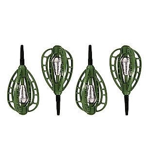 Vepoty Lead Sinker Spring Fishing Feeder 4pcs Method Feeders for Carp Fishing Tackle Trap Accessory Fishing Tool