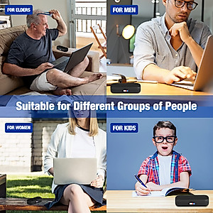 MoKo Eyeglass Case Hard Shell for Men Women, Unisex Portable Travel Protective Sunglasses Cases PU Leather Classic Glasses Storage Box Holder with Cleaning Cloth, Black