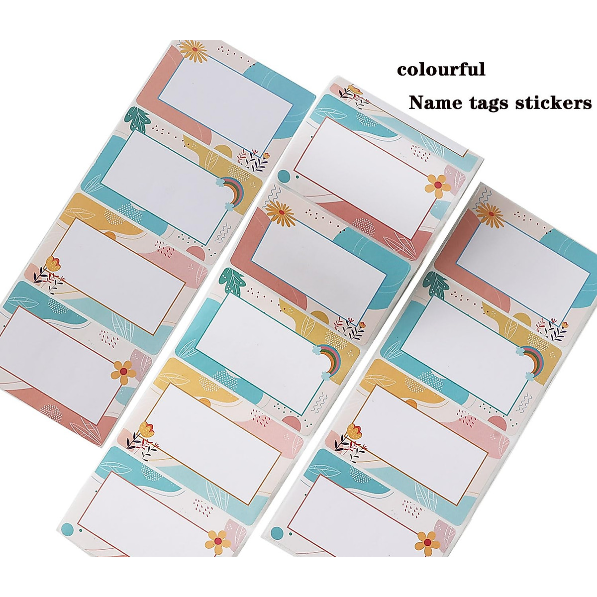 300 Colorful Name Tag Stickers for Kids and Office Use