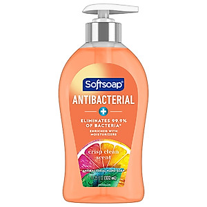 Softsoap Antibacterial Liquid Hand Soap Pump, Crisp Clean - 11.25 fluid ounce