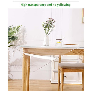 KATE 1.5mm 60x88 Inch Plastic Table Cover Clear Table Protector Non-Slip Easy Clean for Kitchen Tablecloths Table Mats