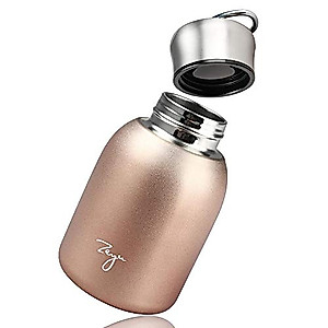 Mini Vacuum Water Bottle, 304 Stainless Steel Water Flask Leak Proof Milk Juice Keep Cold Hot for Portable Sport (Rose Gold)