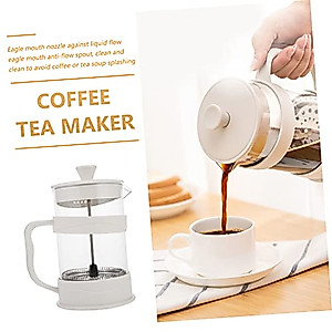 BIUDECO Coffee Pot Coffee Machine Press Coffee Espresso Machine Beverage Pot Filter Travel Coffee Press Coffee Carafe Juice Pitchers Water Jug Tea Maker White Glass