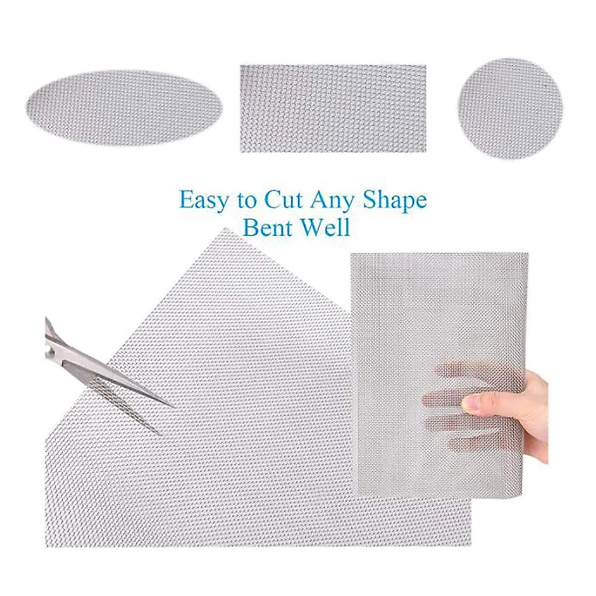 KISKIS 304 Stainless Steel Woven Wire Mesh, Wire Mesh Window Screen Mesh, Prevent Mouse Mice Snakes Hornets Rodents Entering,Easy to Cut and Install,120X300CM47X118INCH