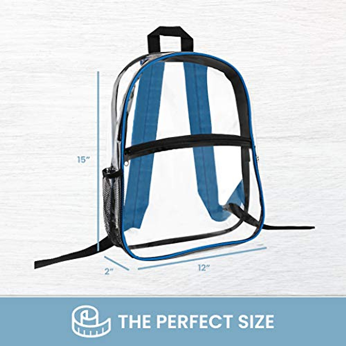 Bags for Less [Set Of 2] Clear Backpack - Security Approved - Straps & Front Accessory Pocket