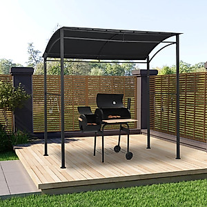 BBQ Gazebo,Park Gazebo,Grill Gazebo,Camping Gazebo,Hardtop Gazebo,Outdoor Gazebo,Weather Resistant,for Garden,Lawn,Patio,House,Yard,Beach,84.6"x59.1"x86.6" Anthracite Steel