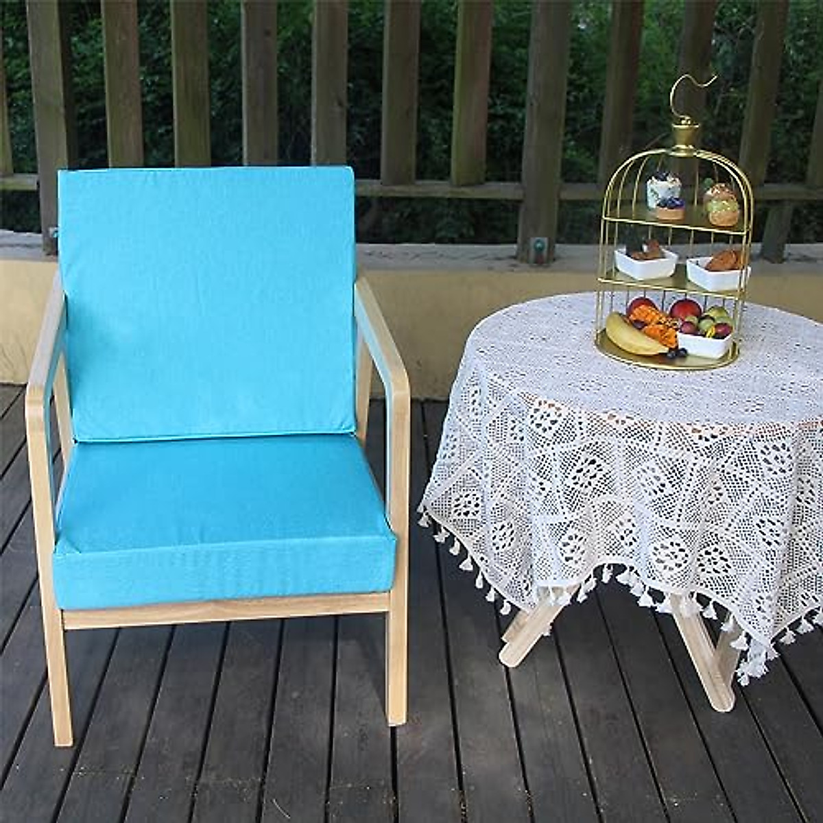 youngseahome Patio Seat Cushion Covers,Washable Slip Covers Replacement,Waterproof Outdoor Furniture Chair Cushion Pillow Seat Cover for Couch,Garden,Sofa,Aqua,22"×20"×4"(4 Covers Only)