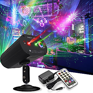 Party Lights Disco Lights,Sound Activated Strobe Light with Remote Control Stage Lights,DJ Lights Various Patterns Projector Effect for Bar Club Birthday Parties Christmas Holiday Party Decorations