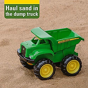 John Deere Sandbox Toys - Includes Dump Truck Toy and Tractor Toy with Loader, Kids Outdoor Toys - Easter Gifts for Kids, Frustration Free Packaging ,Green, Ages 18 Months and Up, 2 Count ( Pack of 1)