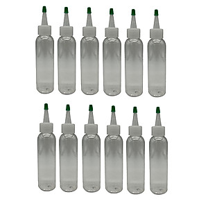 Natural Farms 4 oz Clear Cosmo BPA FREE Bottles - 12 Pack Empty Refillable Containers - Essential Oils - Hair - Aromatherapy | Natural Yorker Cap with green tip - Made in the USA