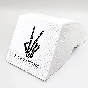 SharkBliss RIP Twenties Cocktail Napkins, 100 Pack RIP Twenties Death to My 20s Dirty 30 Birthday Paper Cocktail Beverage Napkins in Bulk for 30th Birthday | 2-Ply, 5x5" (RIP Twenties Napkins)
