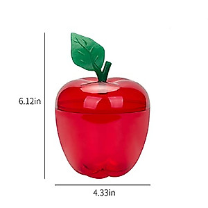 HANZE Large Red Apple Container, Apple Shaped Candy Toy Filling Containers Jar, Back To School Teacher Appreciation Gift, Wedding Party Ornaments Christmas Decorations Supplies Favors - 4 Pack