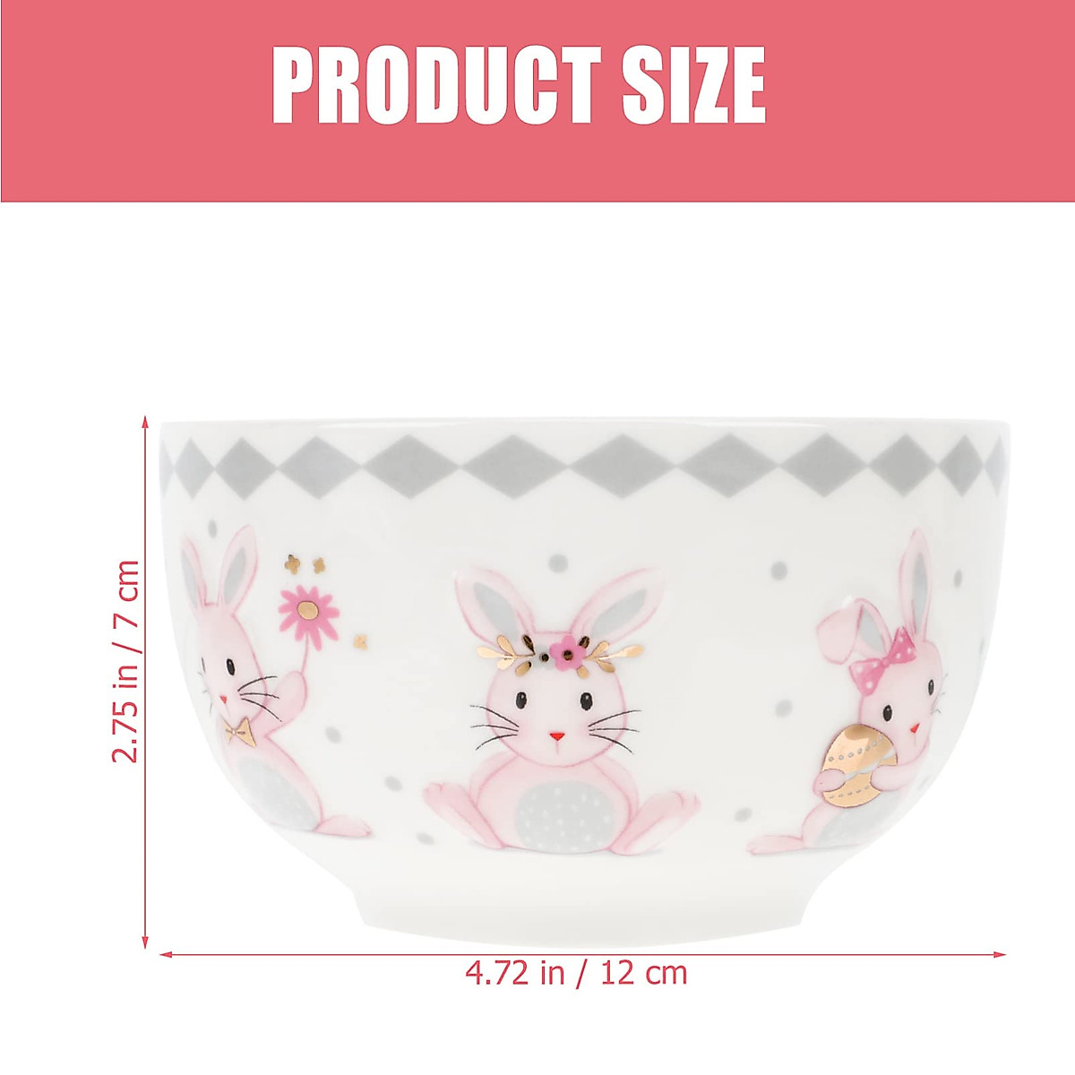 SOIMISS Easter Bowl Ceramic Bunny Candy Dish Easter Basket Rabbit Candy Bowl Snack Appetizers Porridge Soup Bowl Salad Bowl Spring Party Home Restaurant Use