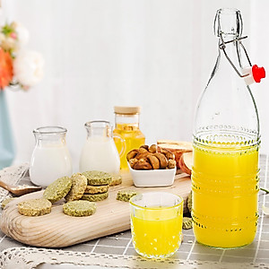 Nicunom 4 Pack Swing Top Glass Bottles 32 Oz, Clear Glass Brewing Bottle Flip Top Glass Bottle Airtight Glass Beer Bottles for Kombucha, Beverages, Wine, Juice, Oil, Vinegar, Water, Soda, Kefir