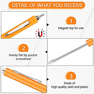 20 Pcs Pocket Screwdriver Mini Tops and Pocket Clips Pocket Screwdriver Magnetic Slotted Screw Driver Mini Screwdriver Pocket Screwdriver with Magnet for Mechanical Electrician Technician (Orange)