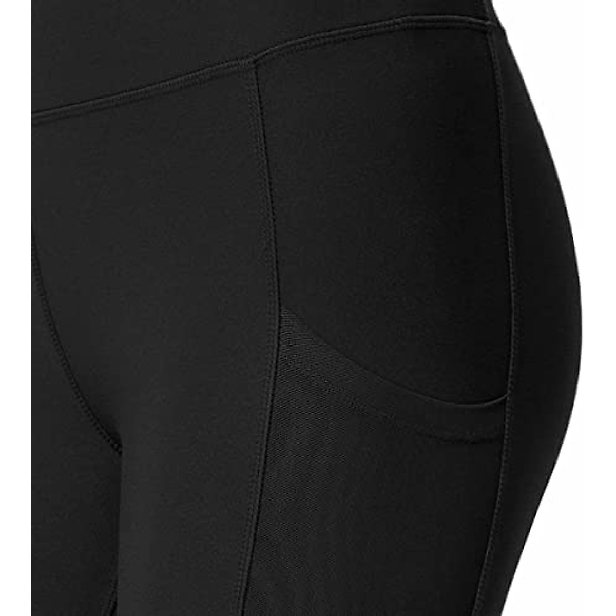 Mondetta Womens Midweight High Waisted Mesh Capri Legging (Small, Black)