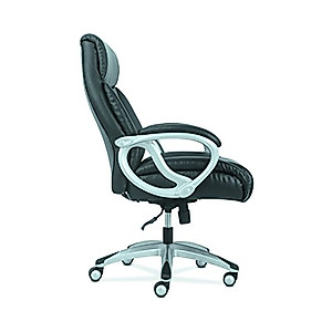 HON Sadie Big and Tall Leather Executive Chair, High-Back Computer/Office Chair, Black (HVST341)