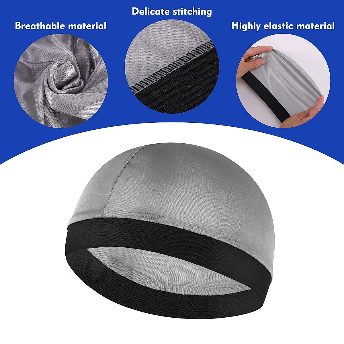 6 Pcs Kids Satin Wave Caps Boo Boo Cap Baby Wave Caps Kids Stocking Cap for Boys Girls Multicolour