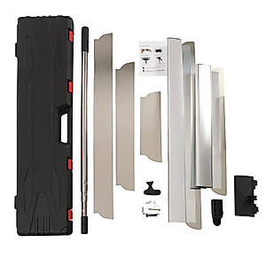 Futchoy Drywall Skimming Blade Set - 12", 22" & 32" Blades + 34.65-80.71"Extension Handle | Pro-Grade | Stainless Steel Construction | High-Impact End Caps