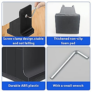 Twakashic Table Bed Risers 3''with Adjustable Screw Clamp, Heavy Duty Desk Bed Furniture Risers, Fit for Furniture Thickness 0-1.5'', Supports 5000 lbs(Black, 4 Pack)