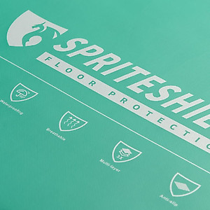 Spriteshield 39" x 100' Heavy-Duty Temporary Floor Protection for Construction & Renovation, Green, Surface Protection Film for Hardwood Floors, Tile&Hard Paint Protection. (S-180G 39" x 100')