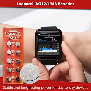 LOOPACELL AG12 LR43 386 SR43 1.5V Alkaline Button Cell Watch Batteries 10 Pack