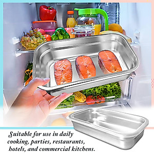 10 Pcs Stainless Steel Food Storage Containers with Lids 1/3 Size Rsreusable Steam Table Pan Hotel Pans Metal Meal Food Containe Stackable for Restaurant Kitchen Freezer Buffet(2.5 Inch Deep)