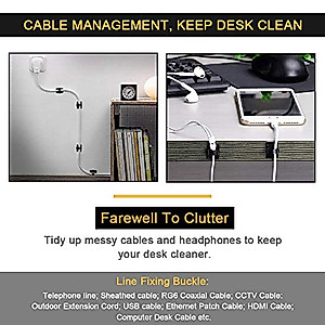 3M Self Adhesive Cable Clips Management Strong Wire Holders Cord Organizer Cable Clamp Sticky Desk Management for Office Home Car Tables PC Laptop TV Walls (0.75"x0.6", 50pcs, Black)