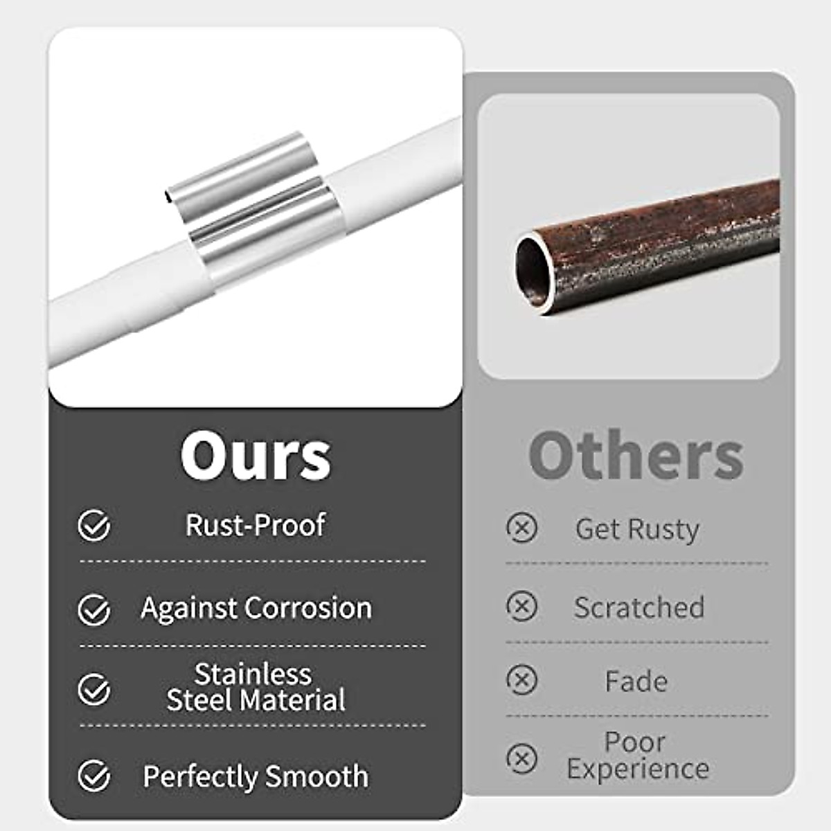 YYP Towel Racks for Bathroom, Towel Rack Wall Mounted, Stainless Steel Towel Holder for Bathroom Wall, Easy to Install Bathroom Towel Storage, White