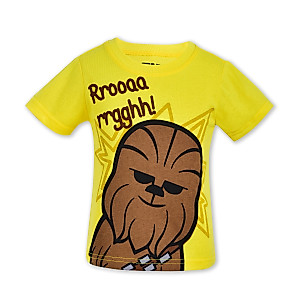 STAR WARS Boys’ 4 Pack T-Shirt for Toddler and Little Kids – Yellow/Green/Black/Red