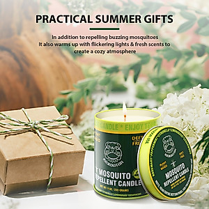 KICKOUTOR Mosquito Repellent Candle 2PCS 9oz Citronella Candles Natural 30 Hours DEET Free Anti Bug Candle Made with Essential Oils Soy Beeswax for Outdoor Patio Camping Picnic Indoor Room