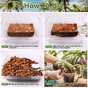 Legigo 1.1 LB Coco Husk Chips for Plants- 100% Organic Coconut Coir Chips Brick with Low EC & PH Balance, Compressed Coconut Substrate Coco Chips Mulch Medium for Garden, Flowers, Plants