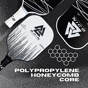 Odin Pickleball Paddles Set of 2 Premium Graphite Polypropylene Honeycomb Core Pickle Ball Paddles - 3 Balls Ultra Cushion Grip - Pickleball Racket Case Bag - Gift for Men Women Indoor Outdoor Games