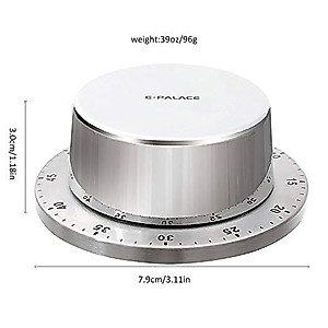 Kitchen Timer, Chef Cooking Timer Clock with Loud Alarm, No Batteries Required, 100% Mechanical - Magnetic Backing, Exquisite Stainless Steel Body