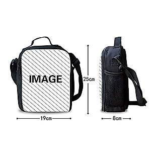 School Backpack Set Lunch Bags Pencil Case Cool Black Cat Print Bookbags 3 Pcs Set for for Kids/ Girls