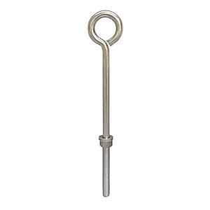 1/2" x 12" Stainless Steel Forge Style Marine Wire Turned Eye Bolt Nut Washers 250 Lb Cap.