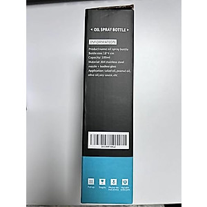 Shiadarix Oil Sprayer for Cooking, Olive Oil Sprayer Mister for Air Fryer, 100ml Glass Olive Oil Spray Bottle with Stainless Steel Cap, Oil Spritzer Dispenser for Kitchen Baking Frying (2 Piece Set)