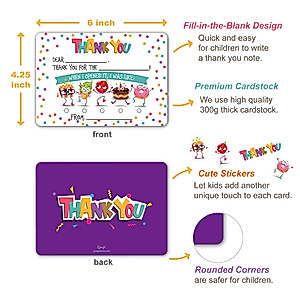 Gooji Party Treats Thank You Cards – 25pcs Double Sided 4.25x6 Unicorn Thank You Cards With 25 Envelopes – Magical Cards For Baby Shower, Birthday Party And Girls Birthday Party Supplies …