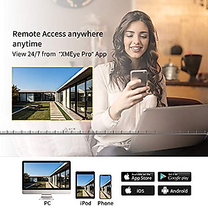 Hiseeu 5MP PoE Dome Security Camera with Audio, IP Network Camera for Indoor Outdoor Security,Add-on PoE Security Camera Waterproof, Mobile Remote Access,Super HD Night Vision