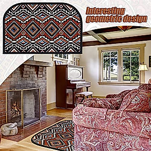Aztec Fireplace Hearth Rug 24 x 36 Inch Fireplace Mats Southwestern Fireproof Fireplace Rug Fire Resistant Rugs for Fireplace Wood Stove Floor Protector for Kitchen Cabin Indoor Outdoor