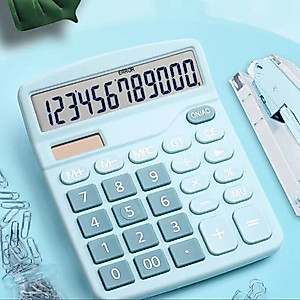 Upgraded Basic Standard Calculator 12-Bit Desktop Calculator with Large LCD Display and Sensitive Buttons for Office, School, Home and Business Use (Blue Calculator)