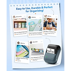 NIIMBOT B1 Label Makers, 2 Inch Bluetooth Label Maker with Auto Identification, Portable Label Printer Easy to Use for Office, Home, Business (with 1.96x1.18 inch Label Tape)