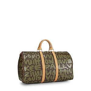 Louis Vuitton, Pre-Loved Stephen Sprouse x Louis Vuitton Green Monogram Graffiti Keepall 50, Green